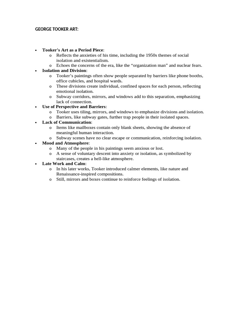 George Tooker Art | PDF