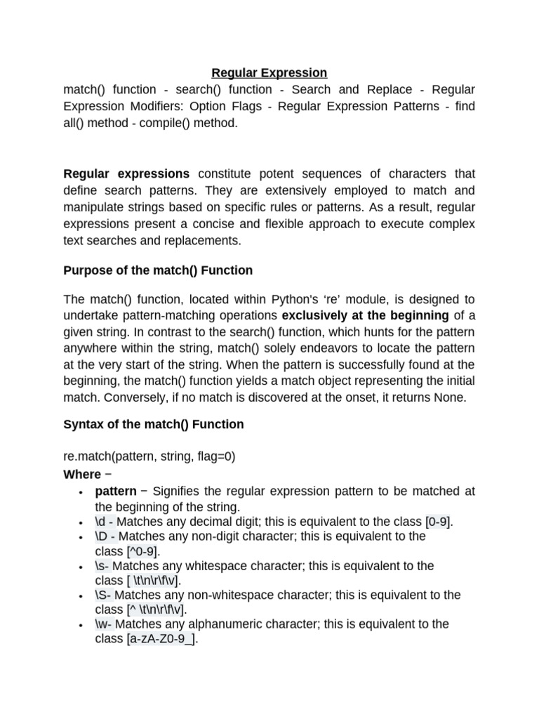 Unit 4 - Regular Expressions | PDF | Regular Expression | Computers