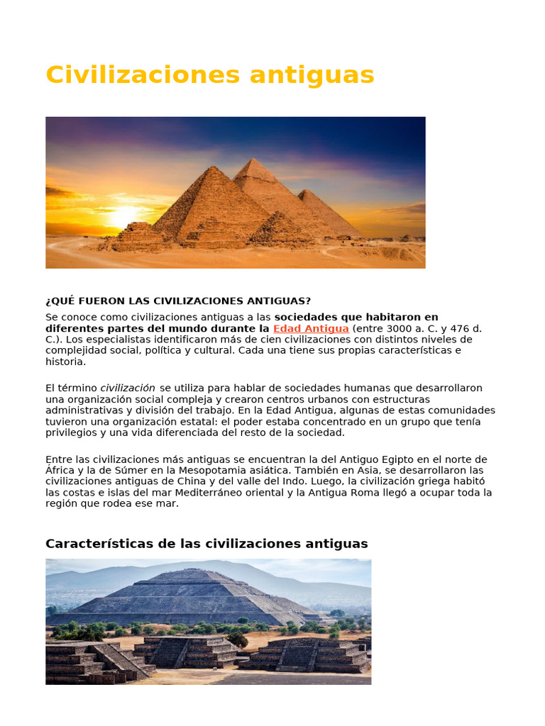 Civilizaciones Antiguas | PDF