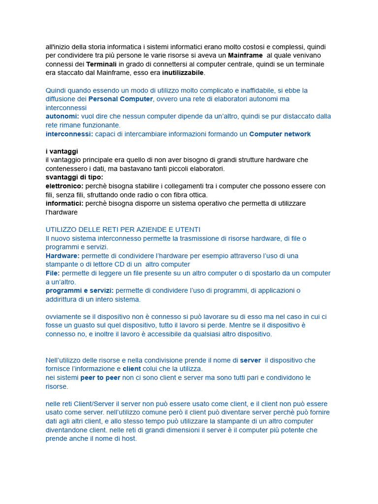 Reti e Protocolli Informatici | PDF