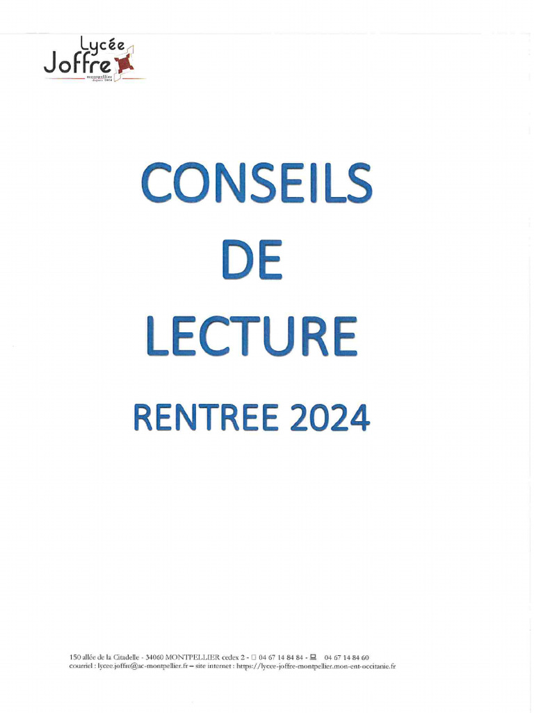 Conseils de lecture 2024-2025 | PDF Conseils de lecture 2024-2025 | PDF