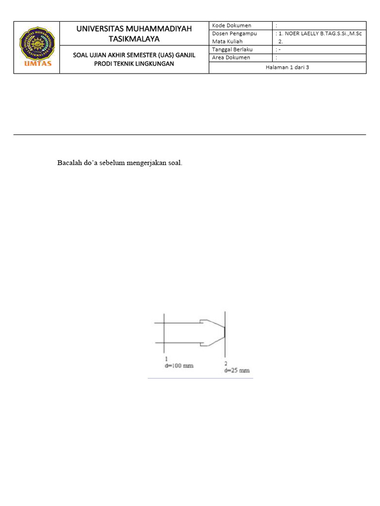 SOAL_UAS_MEKFLU_1_TL_2022 | PDF