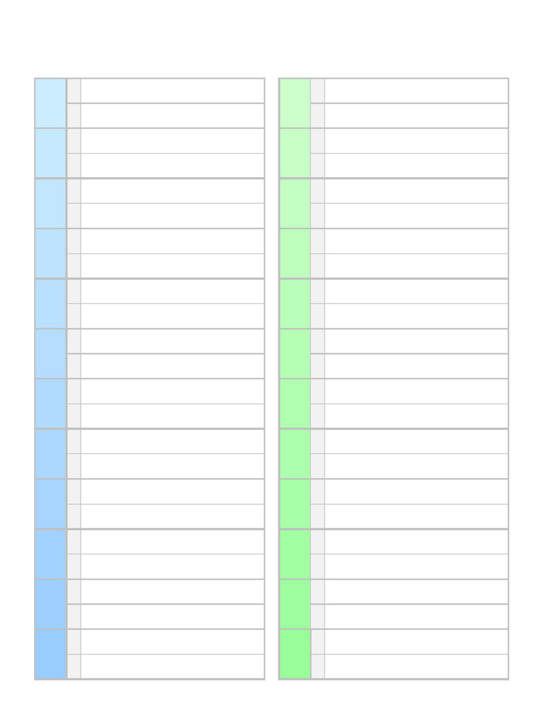 Two 12 Hour Schedules Portrait Blue Green | PDF