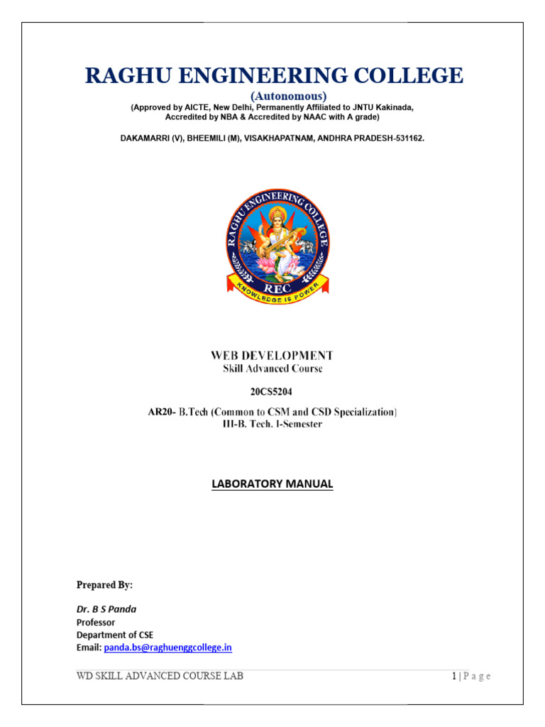 WD ADV SKILL LAB MANUAL | PDF