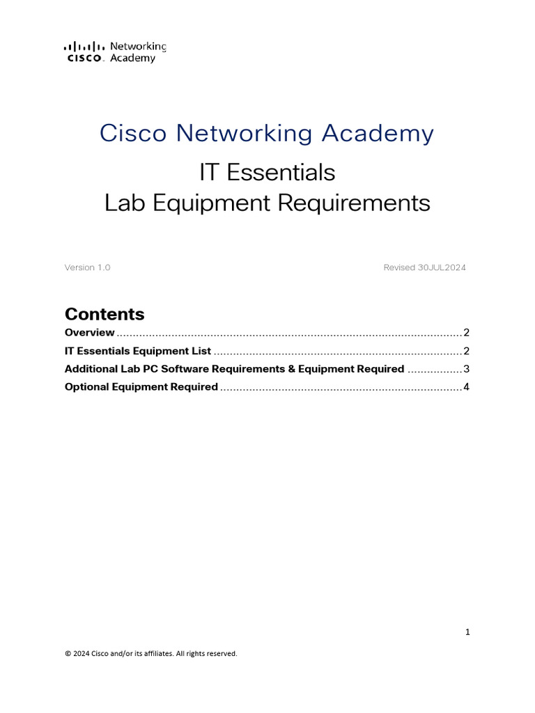 Equipment List IT Essentials | PDF