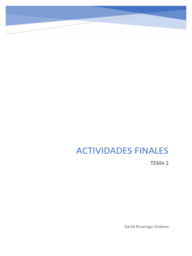Actividades Finales Tema 2 | PDF