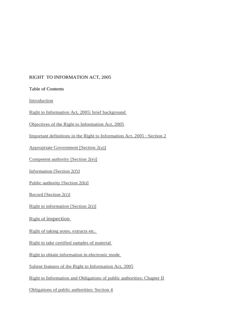 Right To Information Act 2005 | PDF