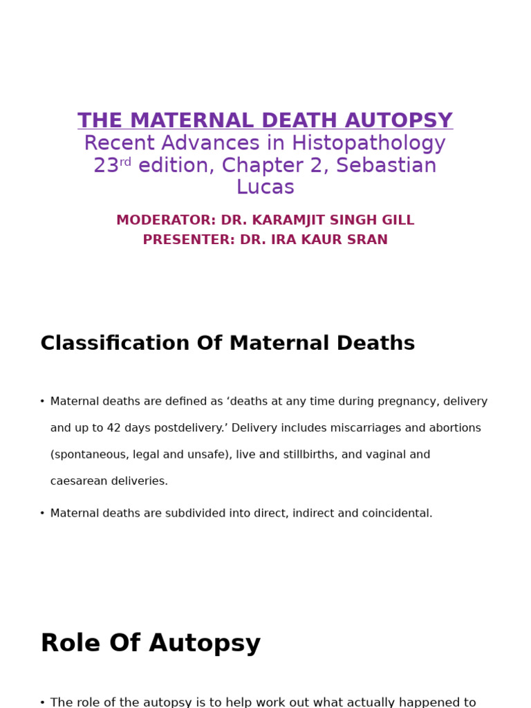 JC Maternal Autopsy | PDF
