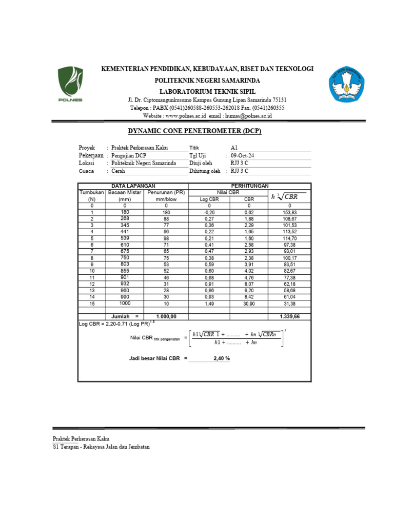 Hasil Perhitungan DCP | PDF