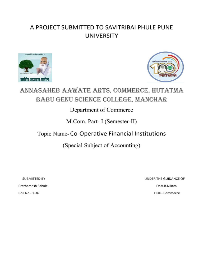 A PROJECT SUBMITTED TO SAVITRIBAI PHULE PUNE UNIVERSITY - PDF 1109 | PDF