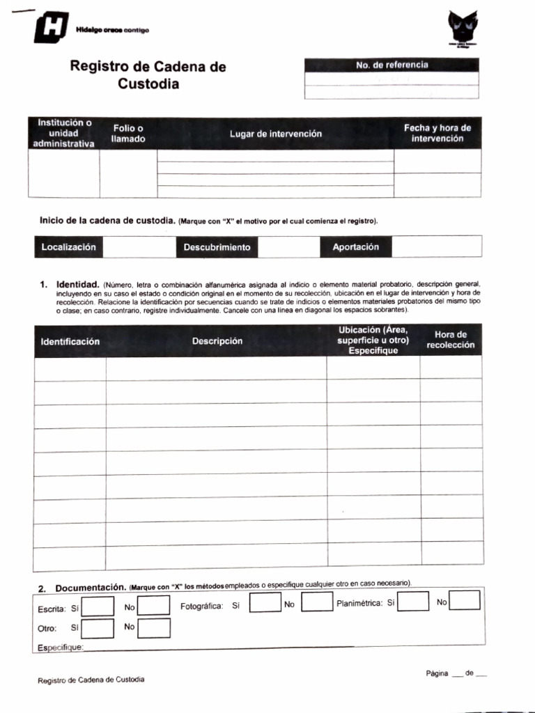 Formato de Cadena de Custodia | PDF