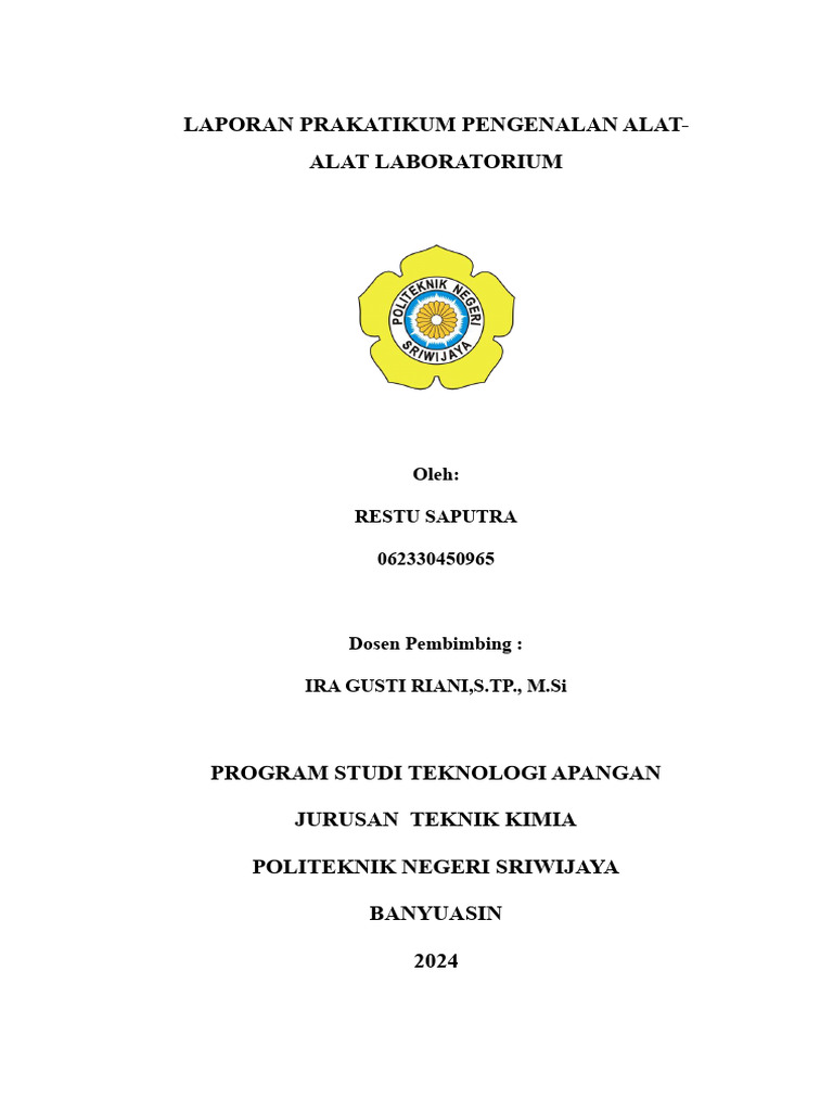 Laporan Prakatikum Pengenalan Alat (TP) | PDF