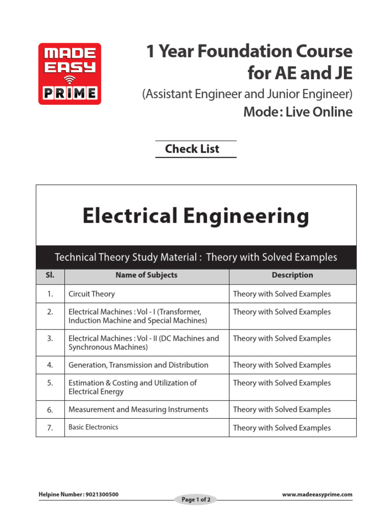 Ee Ae And Je Check List 2024 Pdf