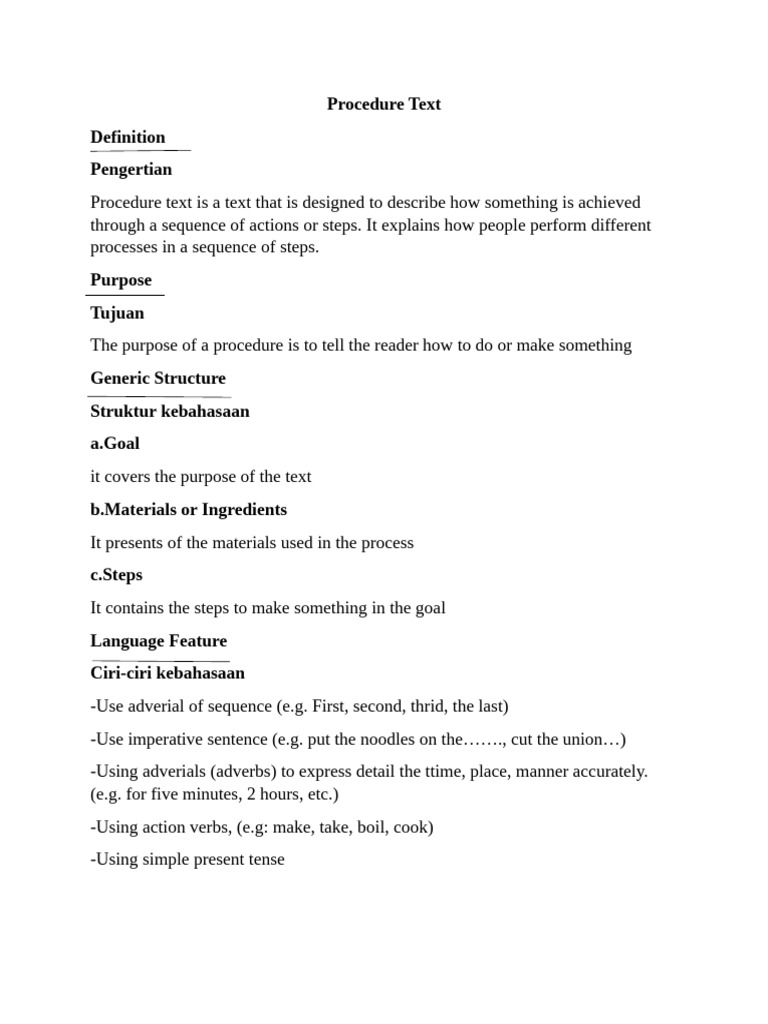 Materi Prosedure Text | PDF
