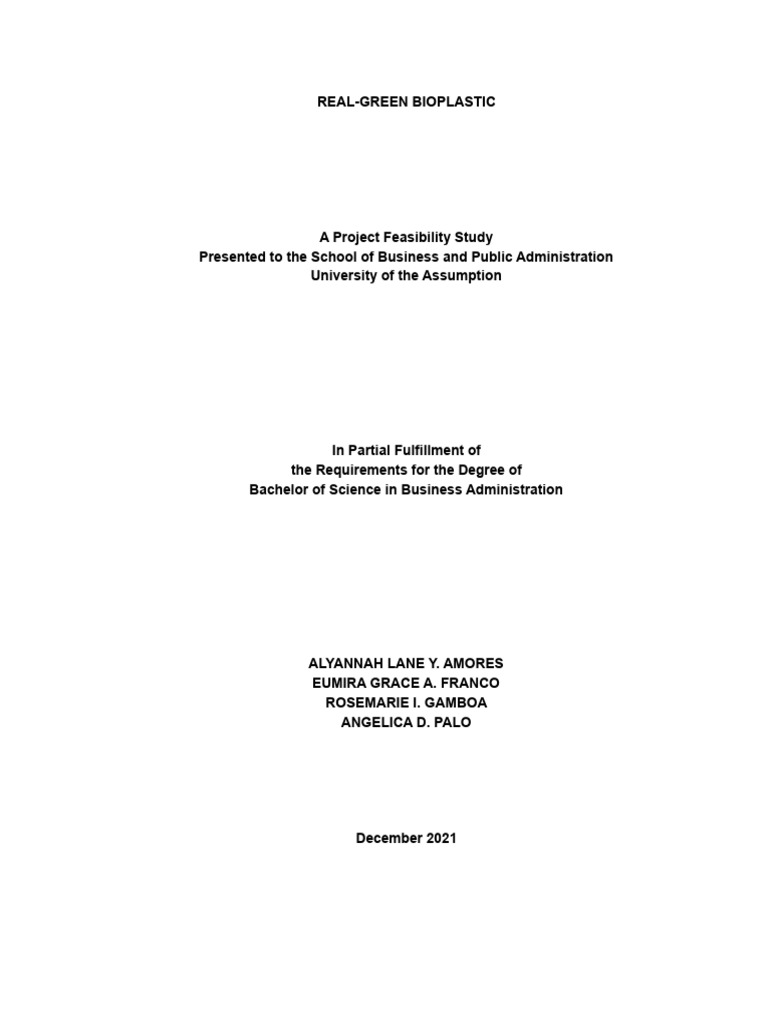 Mm4a - Best Feasib Study Bioplastic. | PDF