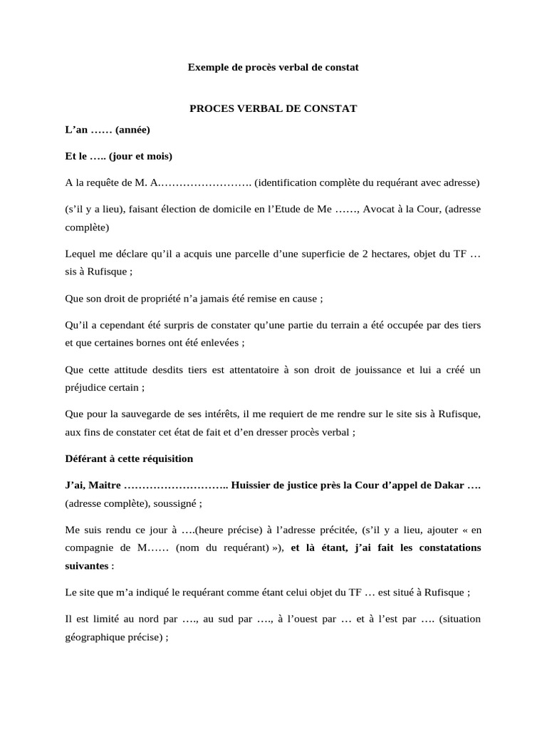 exemple PV constat | PDF