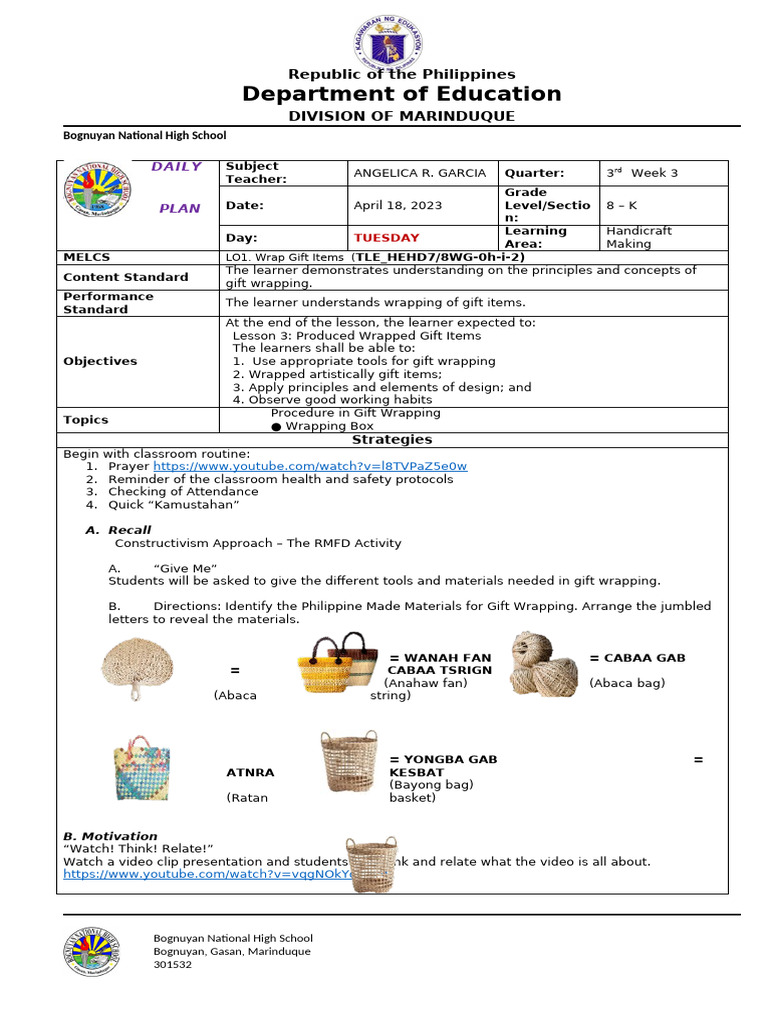 DLP COT Gift Wrapping | PDF