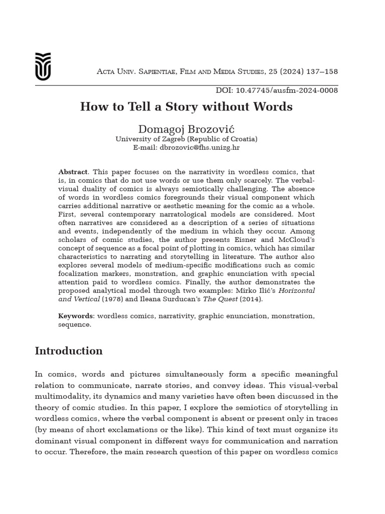 How To Tell A Story Without Words | PDF