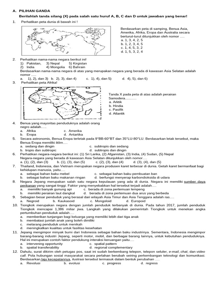 2022 Soal IPS PAS GANJIL 9 | PDF