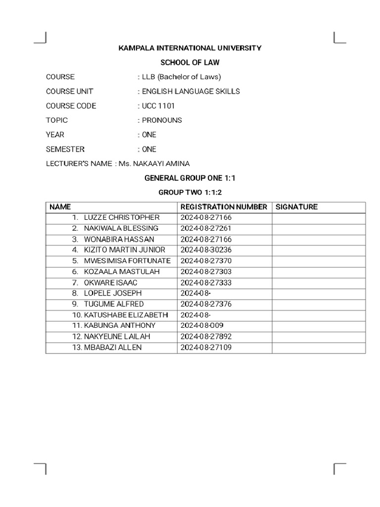 GROUP TWO PRESENTATION ON PRONOUNS - Phoenix | PDF