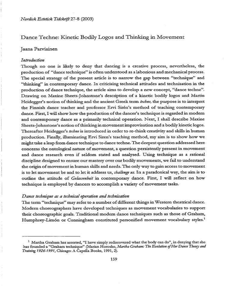 Dance Techne in Movement | PDF