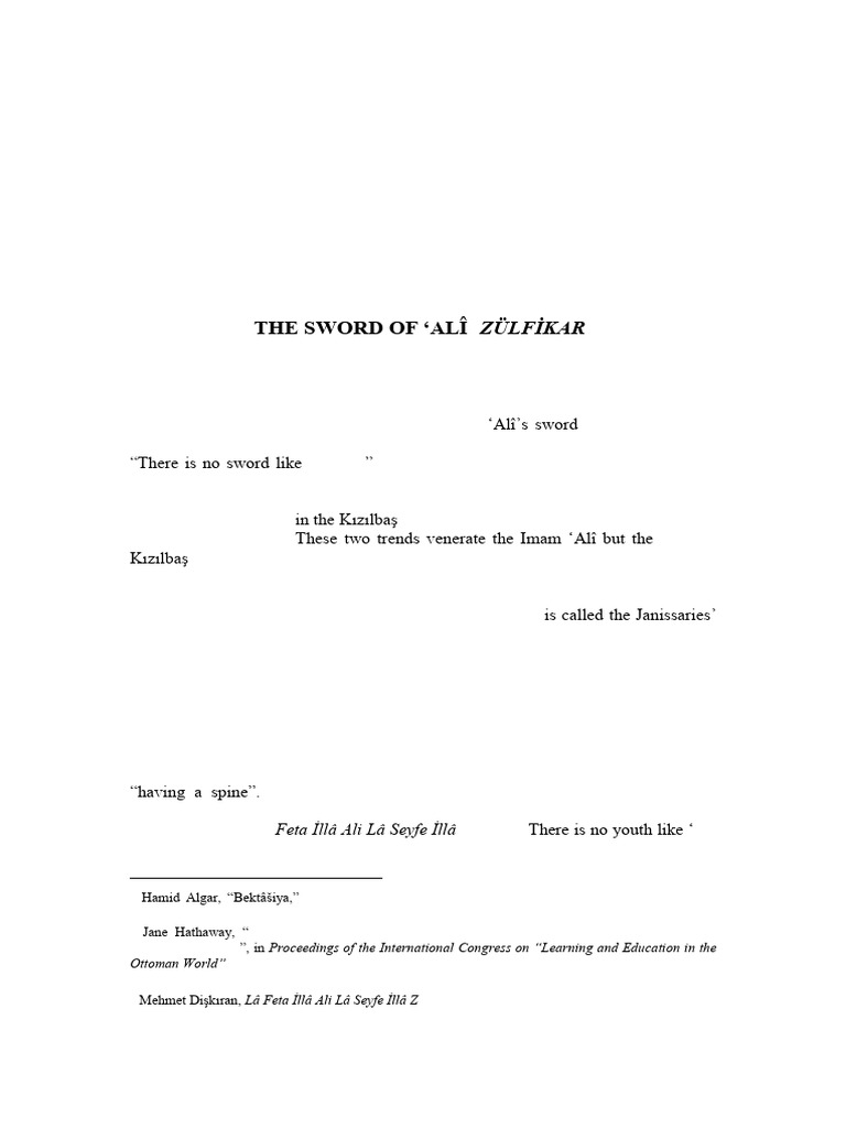 Zülfikar: Symbolism in Alevi-Bektashi | PDF | Islamic Branches | Sufism