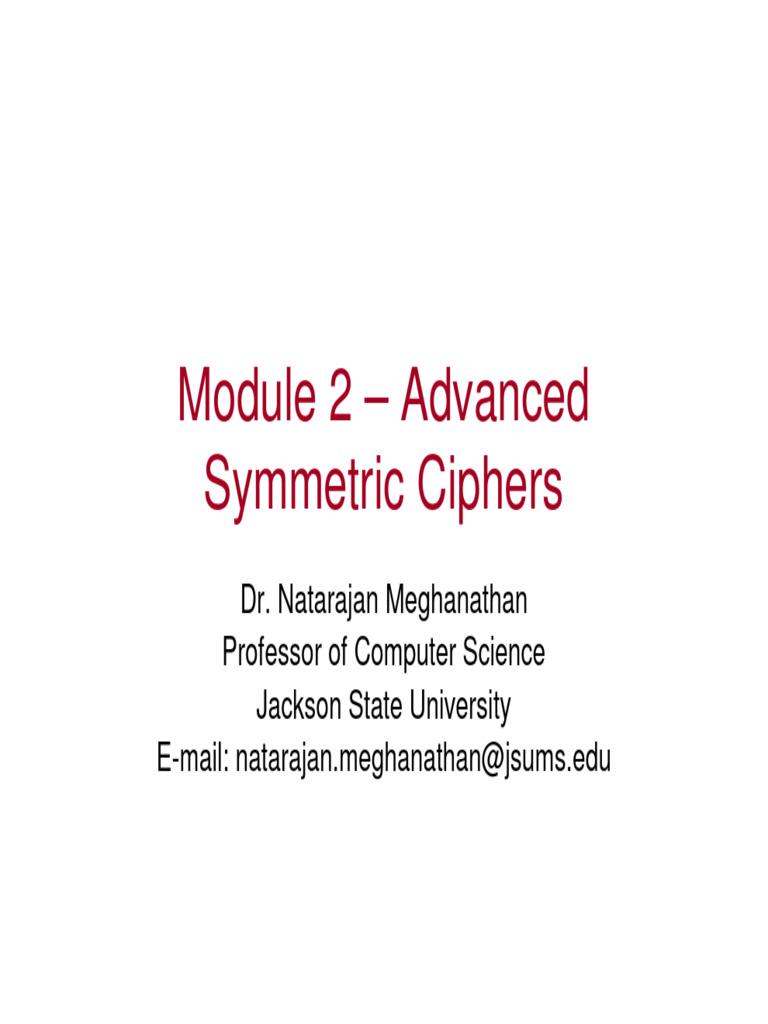 Module 2 - Advanced Symmetric Ciphers | PDF