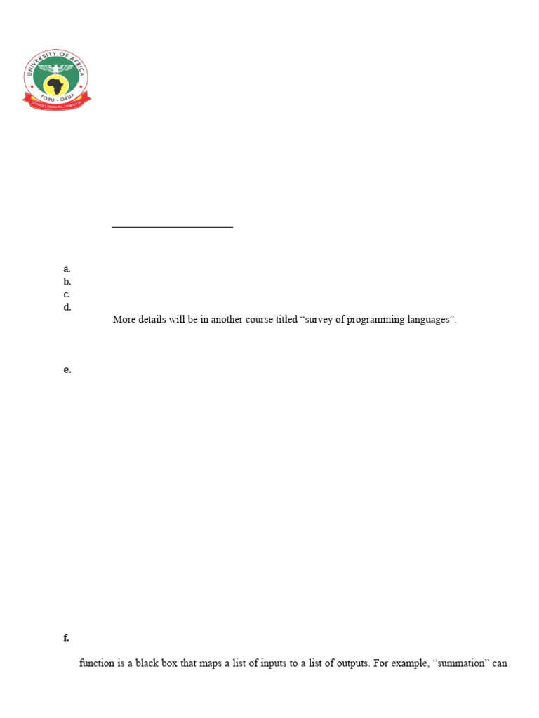 Csc 204 Tutorial Questions and Answers | PDF Csc 204 Tutorial Questions and Answers | PDF