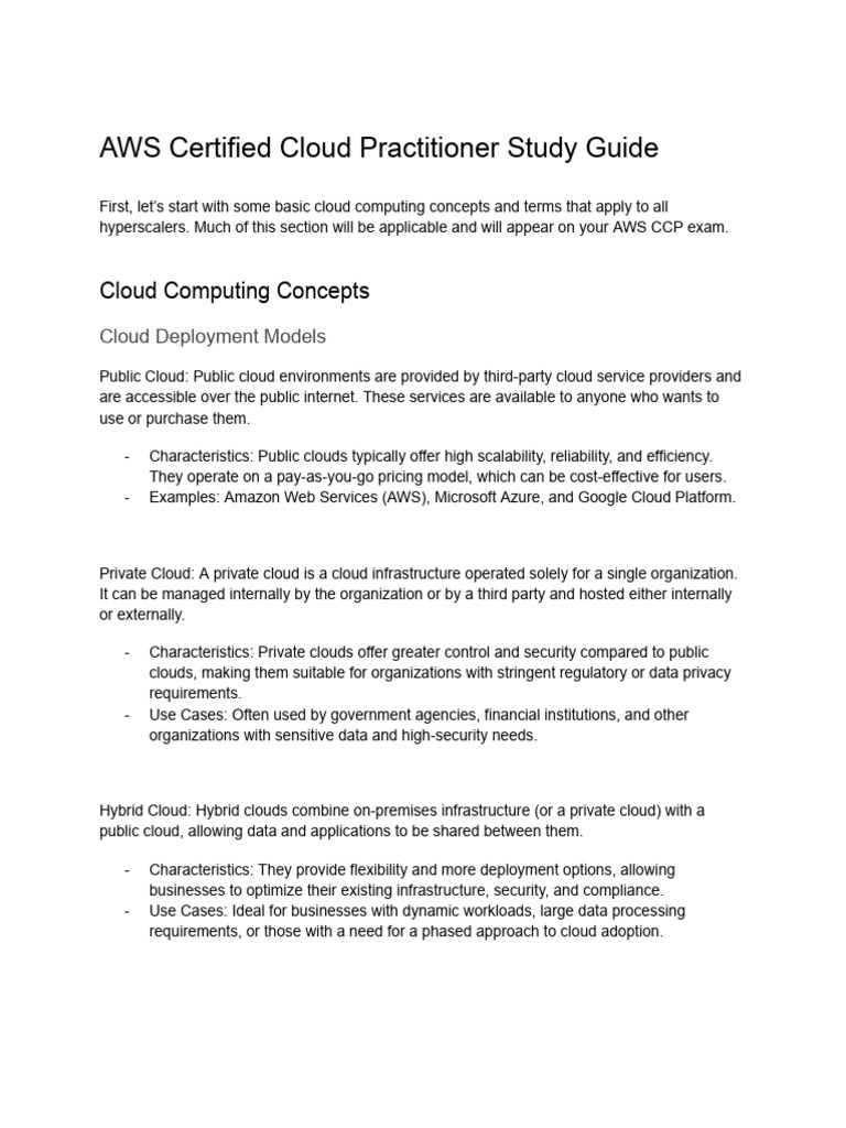 AWS CCP Study Guide | PDF