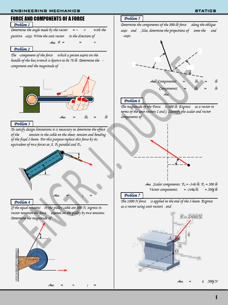 Force and Components of a Force | PDF