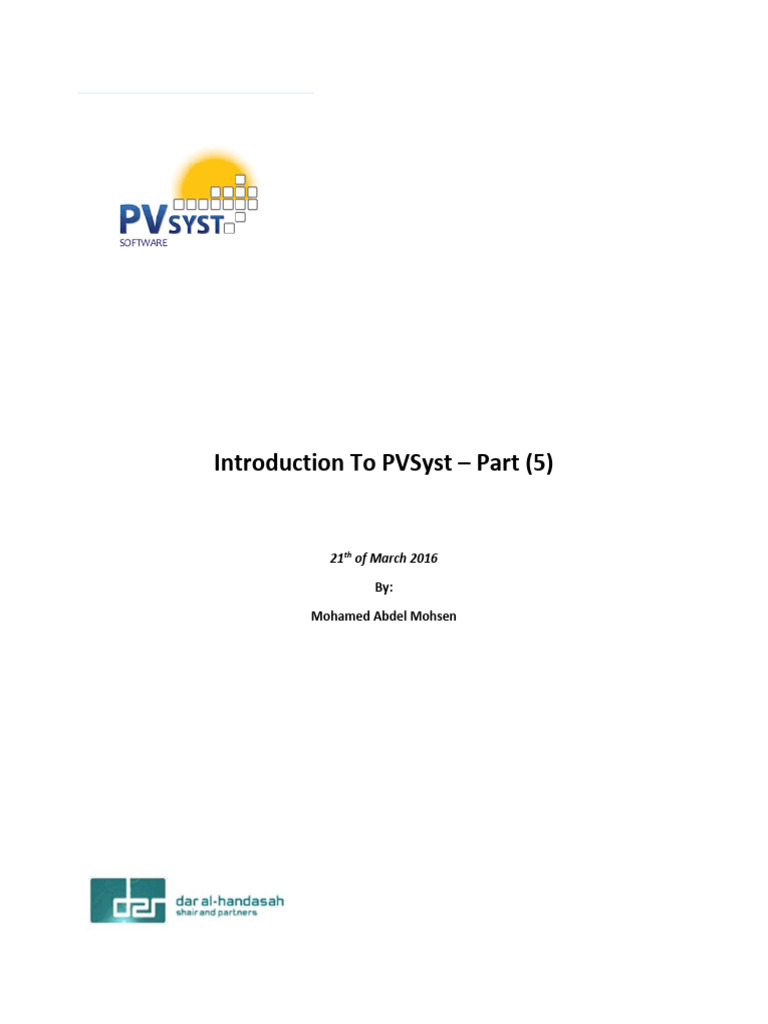Part 5 - Introduction To PVSyst | PDF