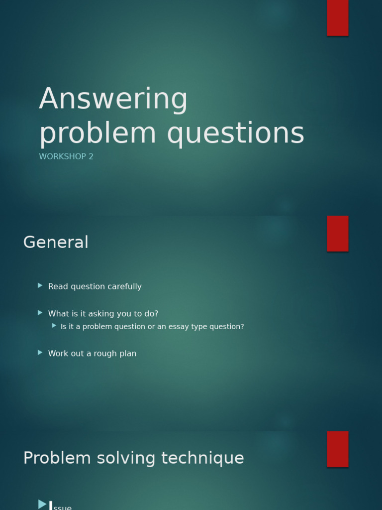 4 Seminar 3 Contracts Workshop 2 Answering Problem Questions Pdf