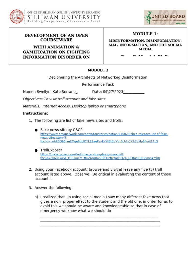 MODULE 2 Performance Task | PDF