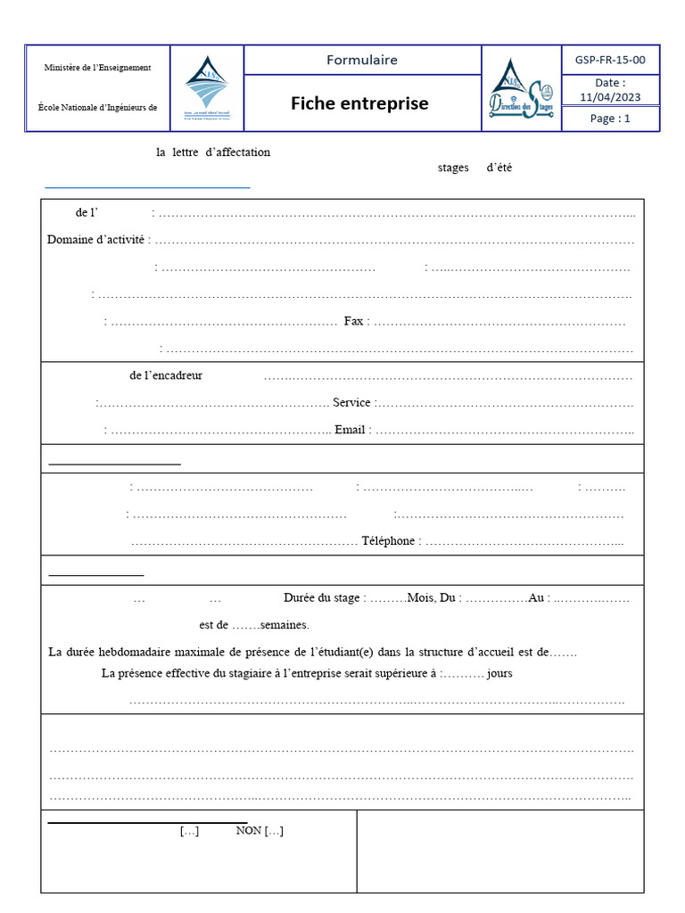 Fiche Entreprise - Diffusé | PDF