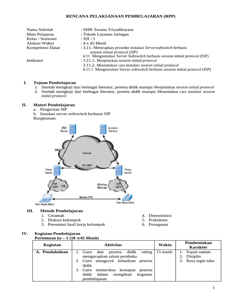 RPP Teknologi Layanan Jaringan Kelas XII TKJ | PDF