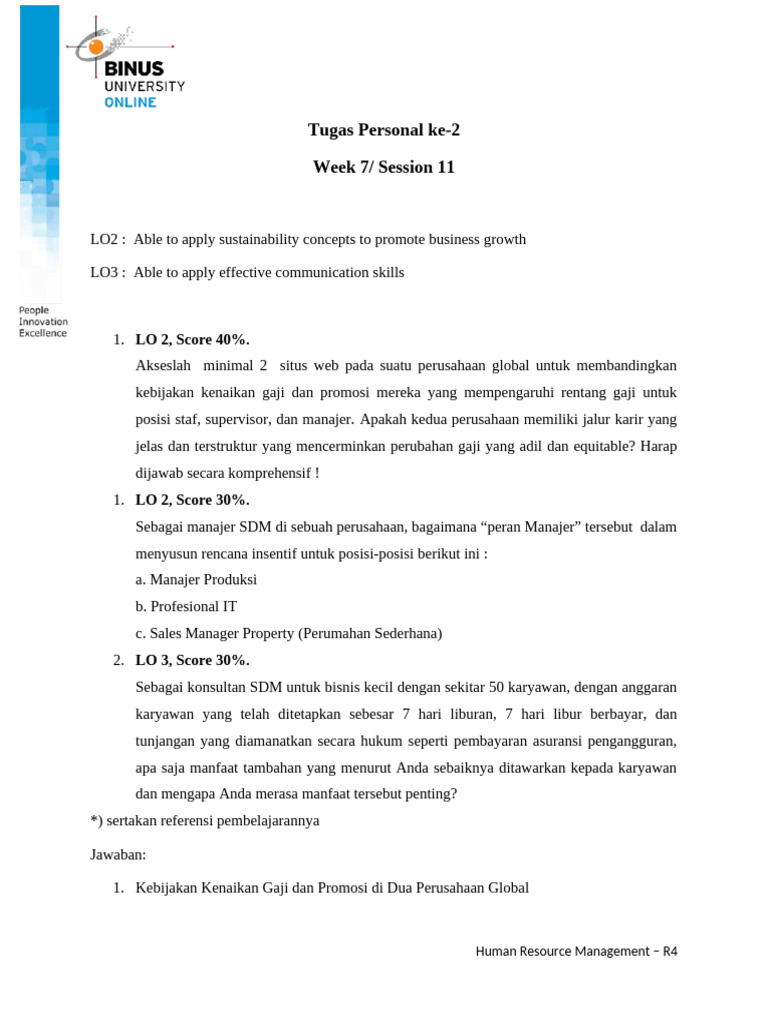 Tugas Personal 2 - HRM | PDF