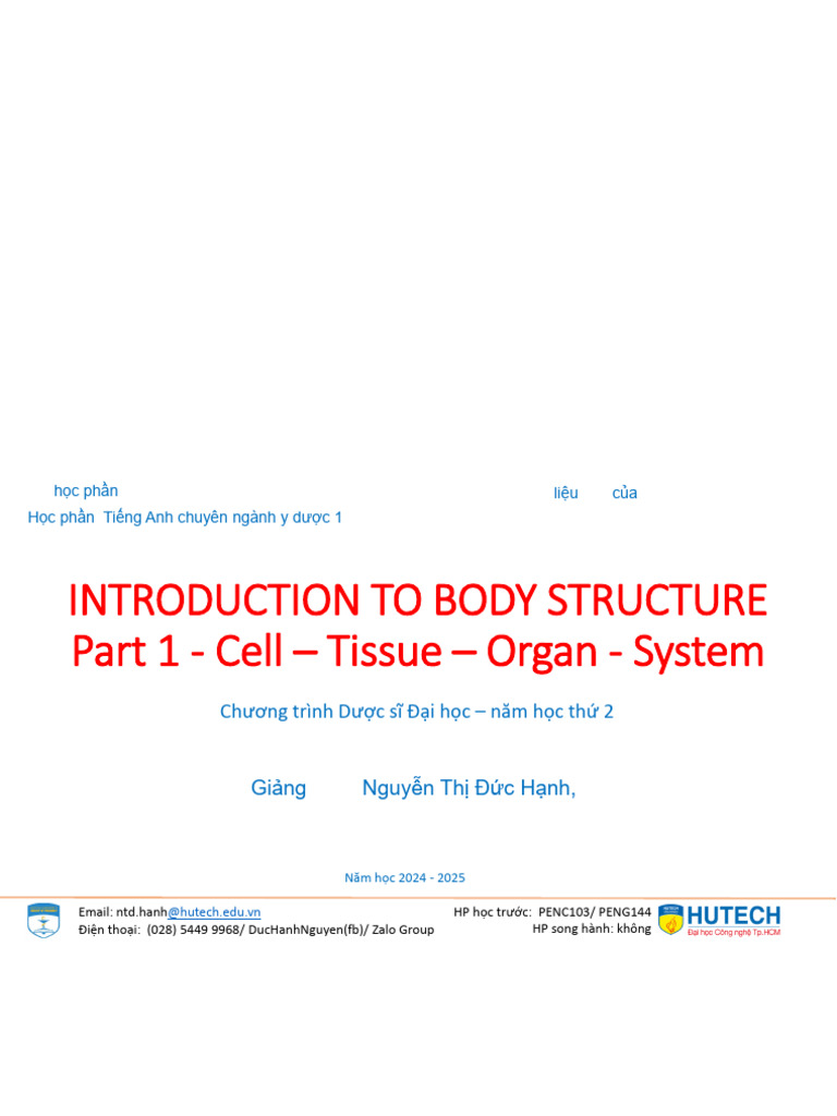 Intro To Body Structure b1 | PDF