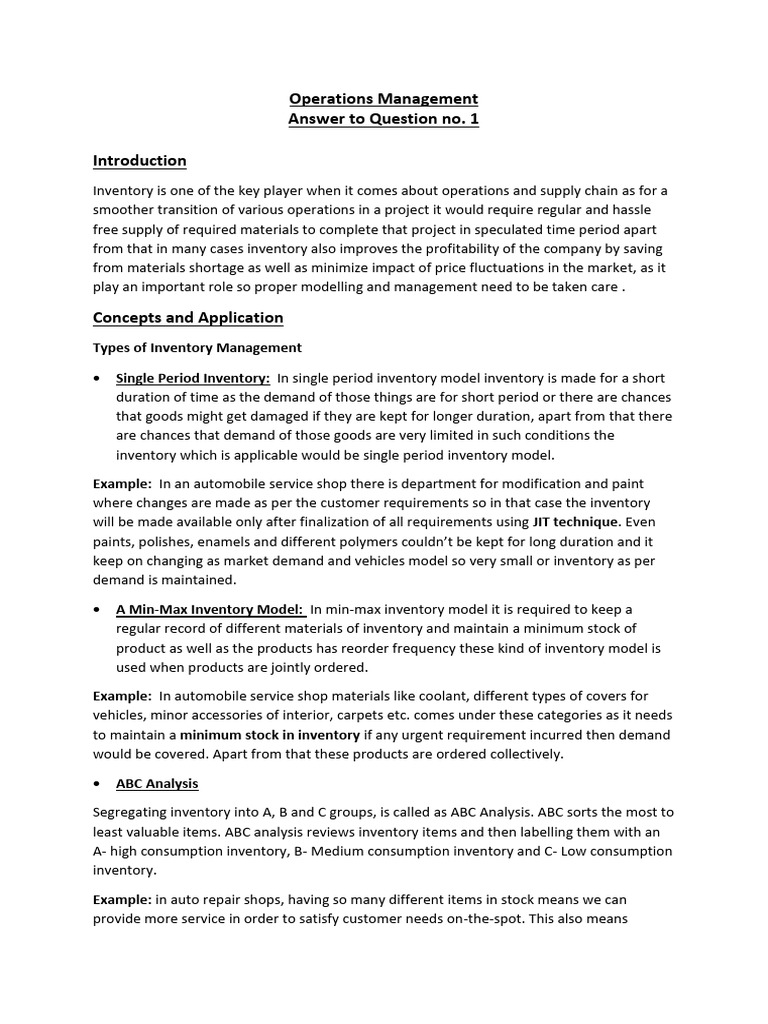 Operations management | PDF