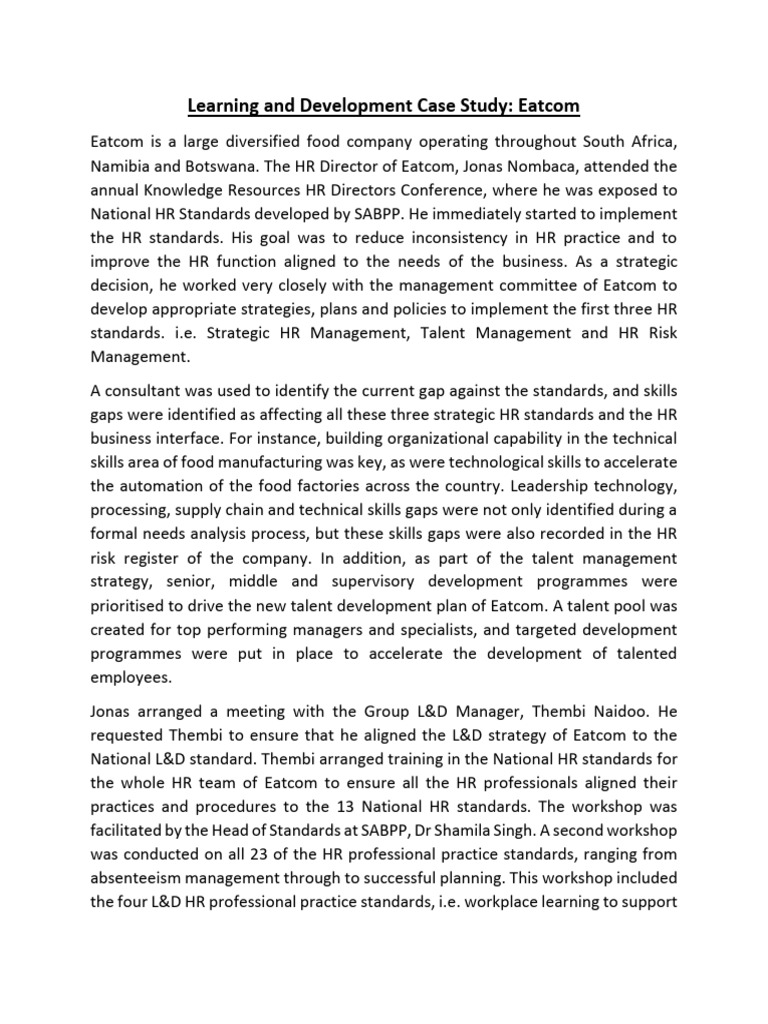 Learning and Development Case Study | PDF