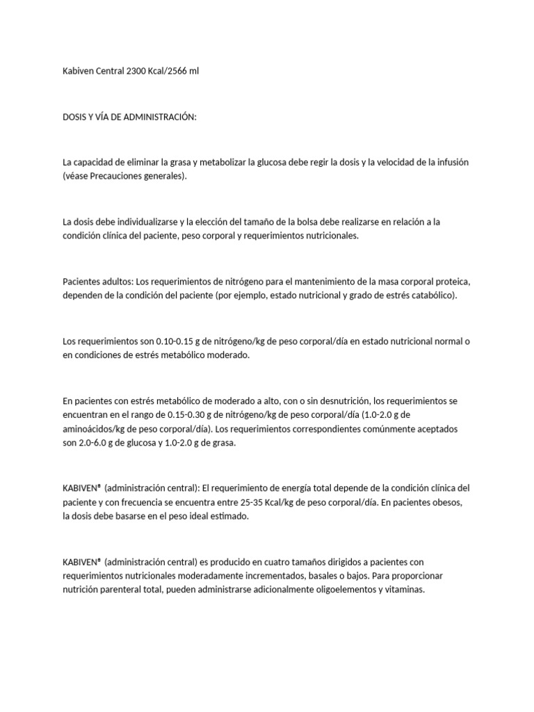 Kabiven Central | PDF