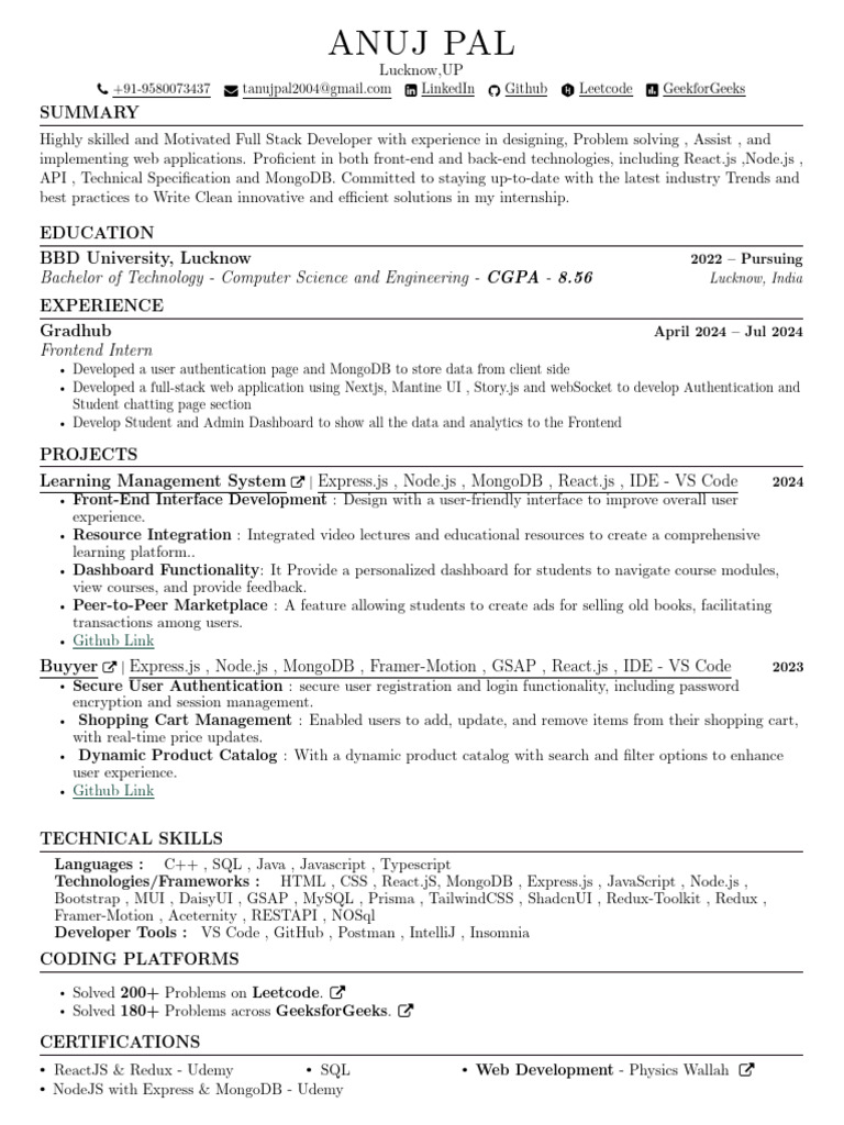 Anuj Resume | PDF