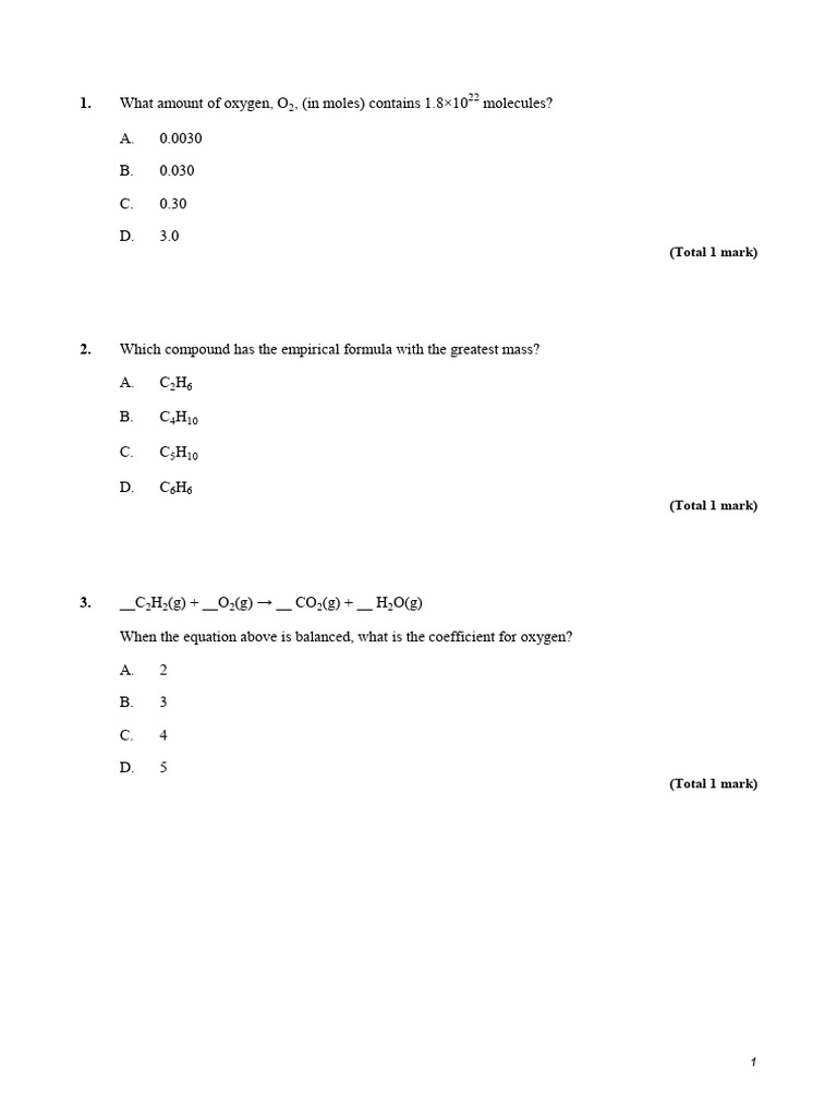 Chemistry Practice | PDF