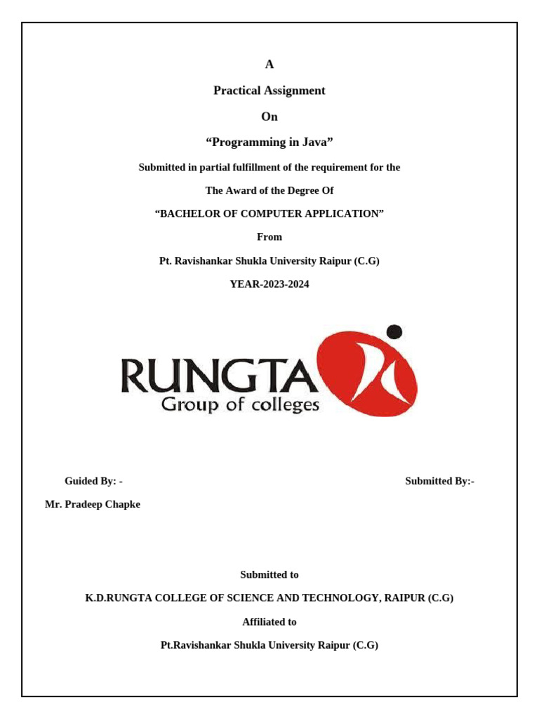 Java Pract File | PDF