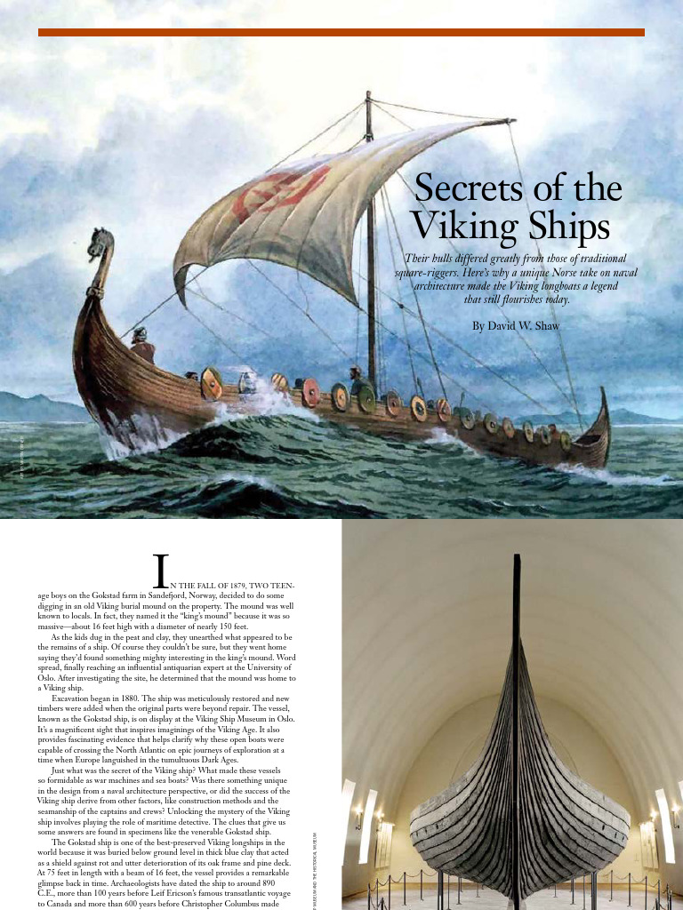 Secrets of The Viking Ships (Presentation) Author David W Shaw | PDF