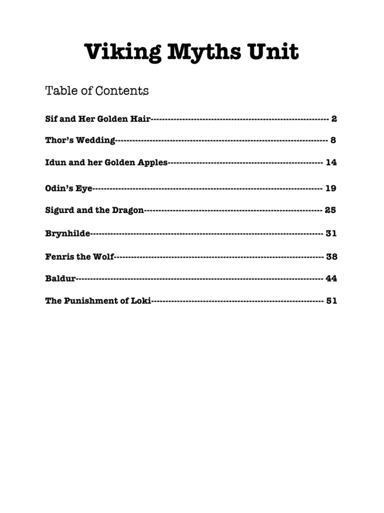 Viking Myths Unit, 3rd Grade Adventures | PDF