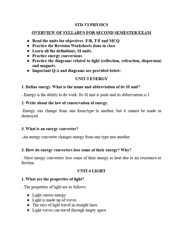 Vi Physics Overview of Syllabus | PDF