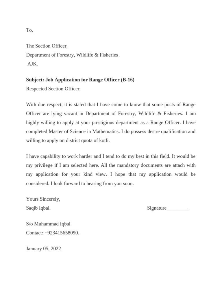Application For Range Officer | PDF