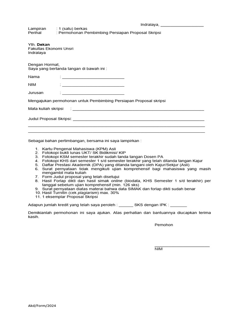 Form Permohonan SK | PDF