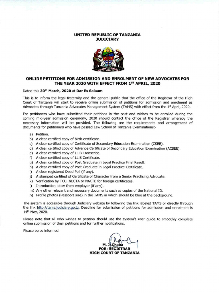 Petitions For Admission and Enrolment | PDF