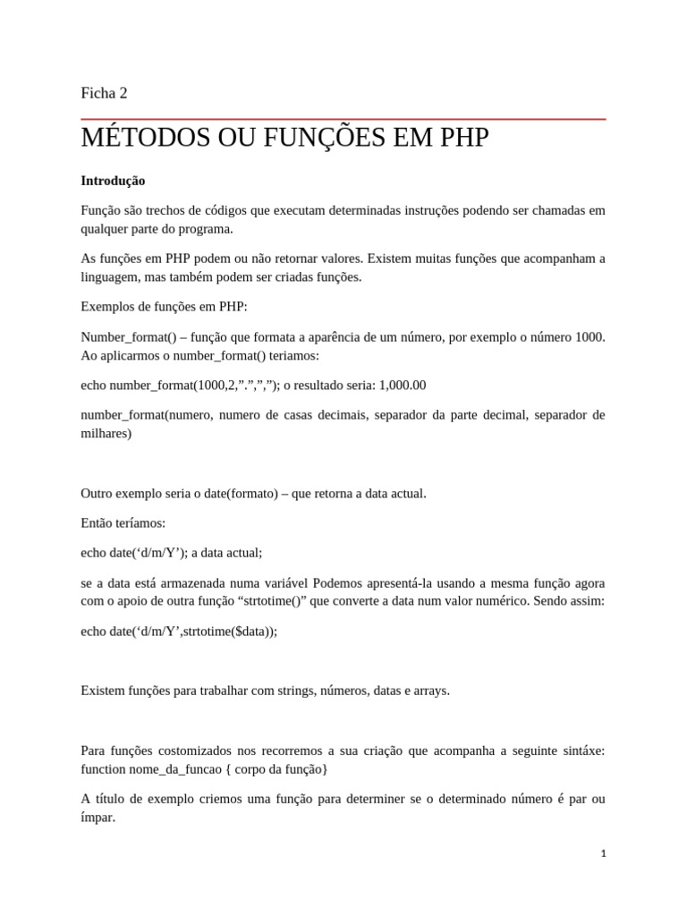 Ficha 2 PHP | PDF
